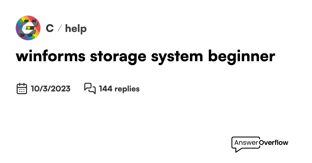 winforms storage system (beginner) - C#