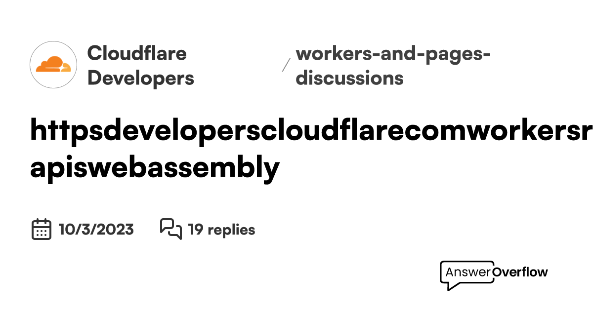 - Cloudflare Developers