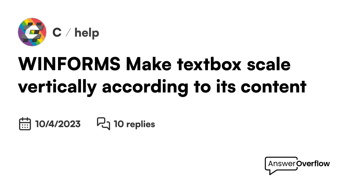 Winforms Make Textbox Scale Vertically According To Its Content C