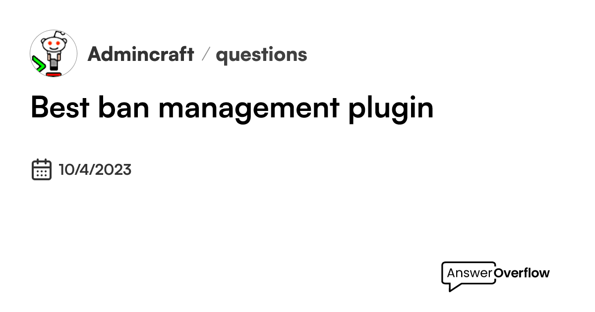 Best ban management plugin - Admincraft