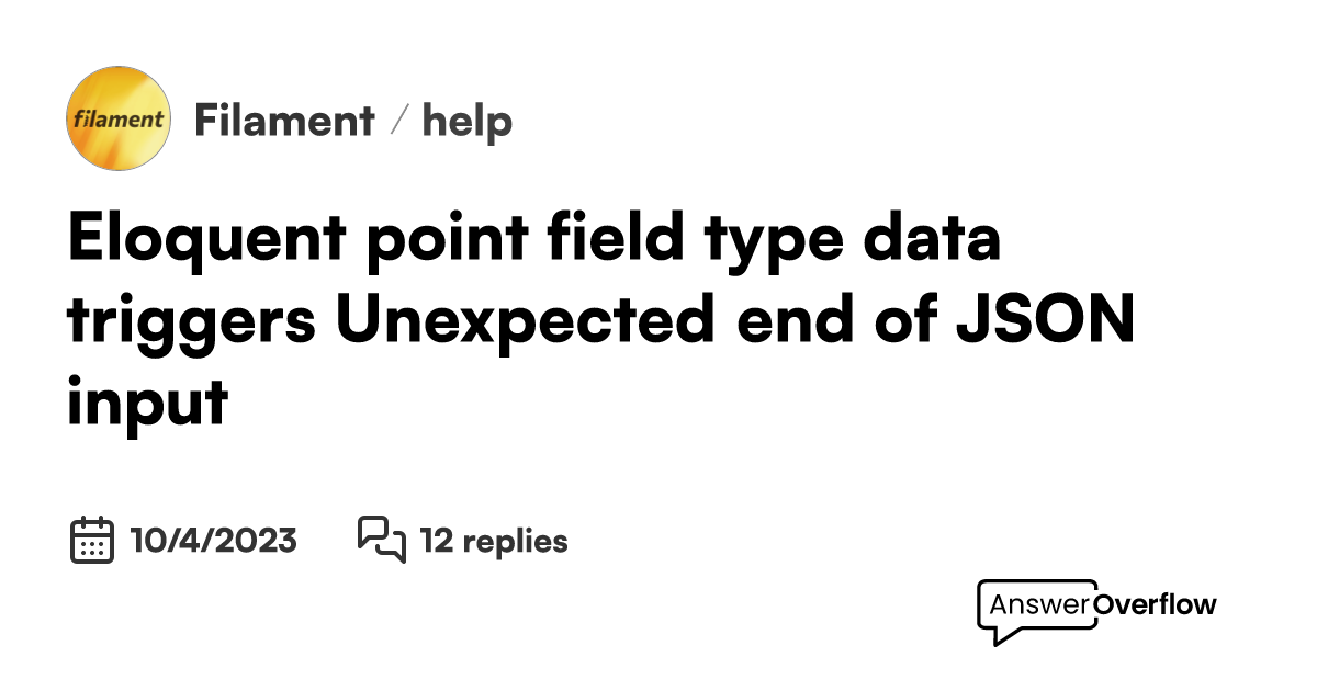 Eloquent `point` Field Type Data Triggers Unexpected End Of Json Input 1703