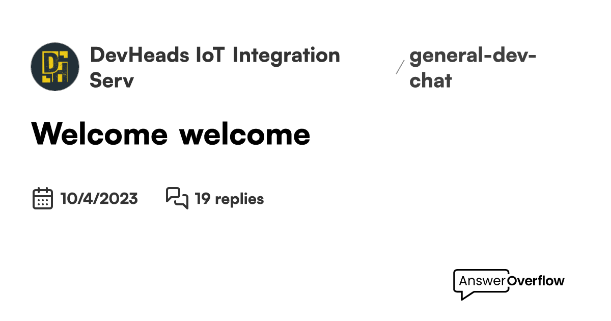Welcome welcome! - DevHeads IoT Integration Server