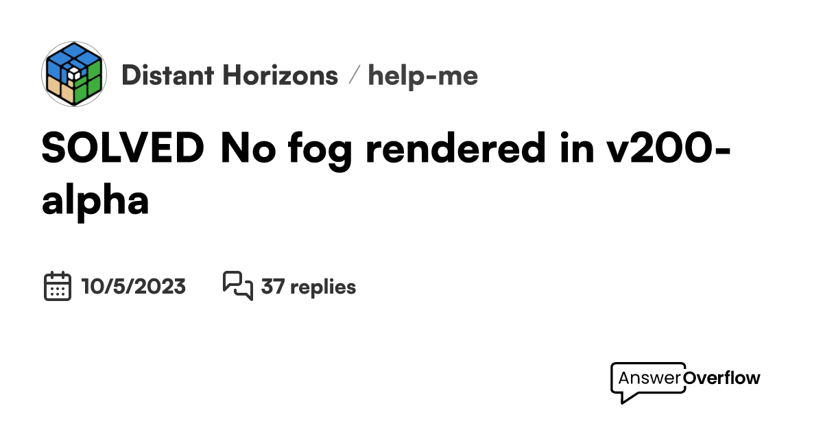 [SOLVED] No fog rendered in v2.0.0-alpha? - Distant Horizons