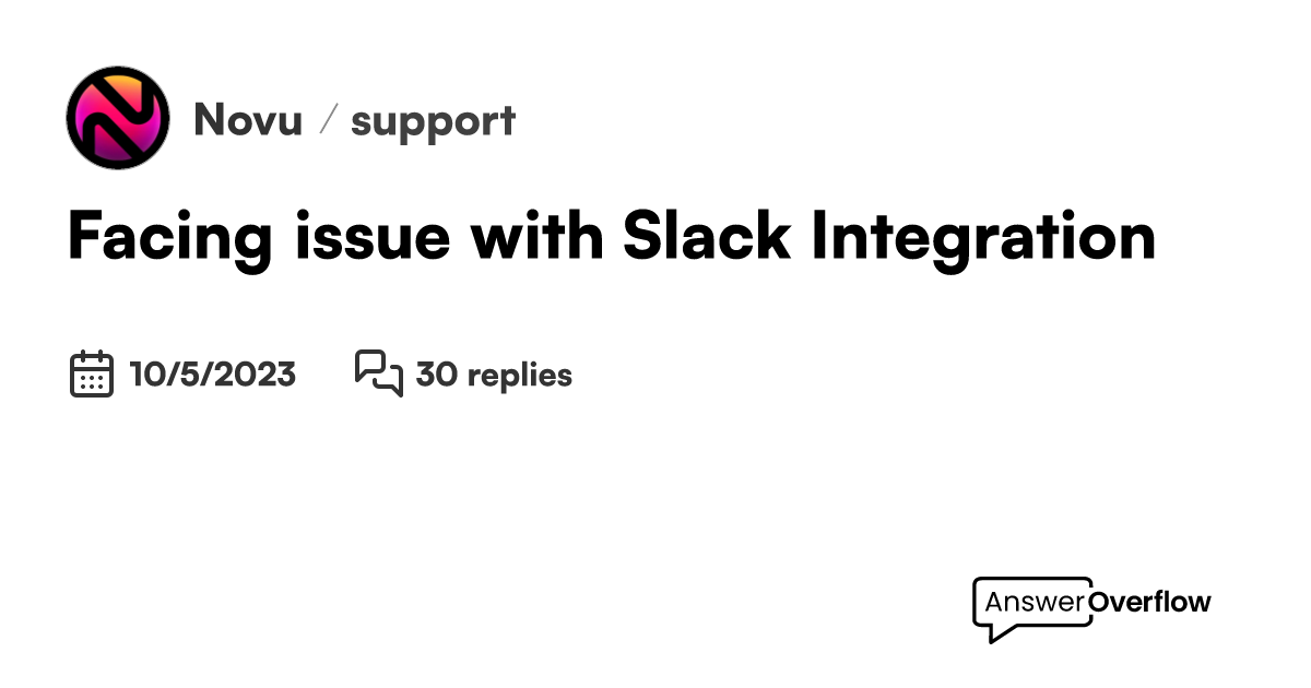 Facing issue with Slack Integration - Novu