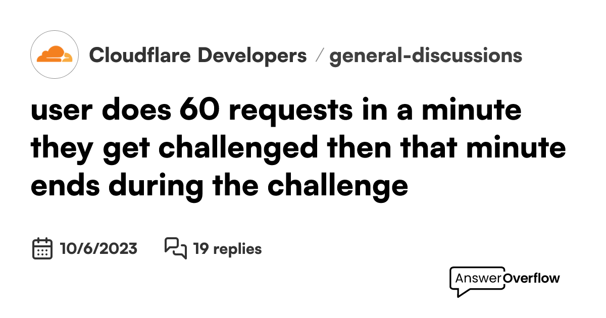 user does 60 requests in a minute, they get challenged. then that minute ends during the ...