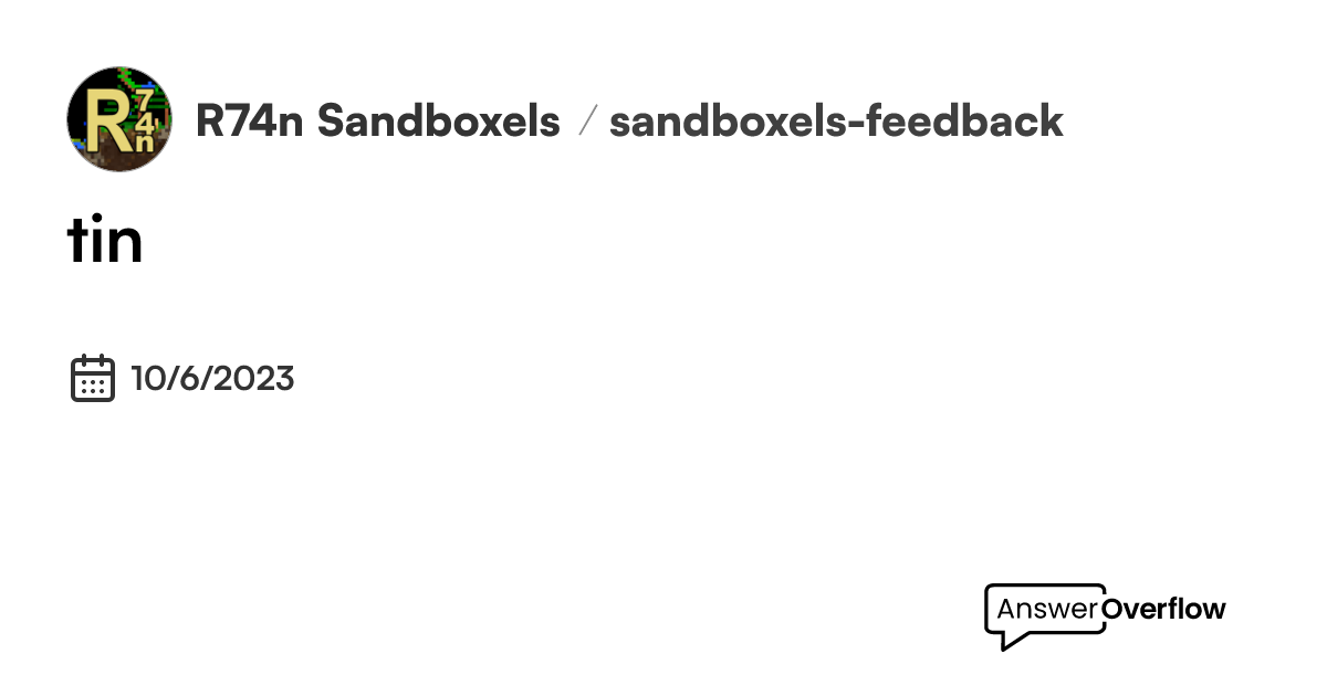 tin! - 🍂 R74n / Sandboxels