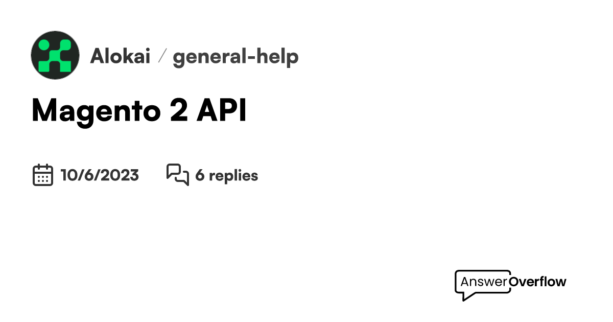 Magento 2 API - Alokai