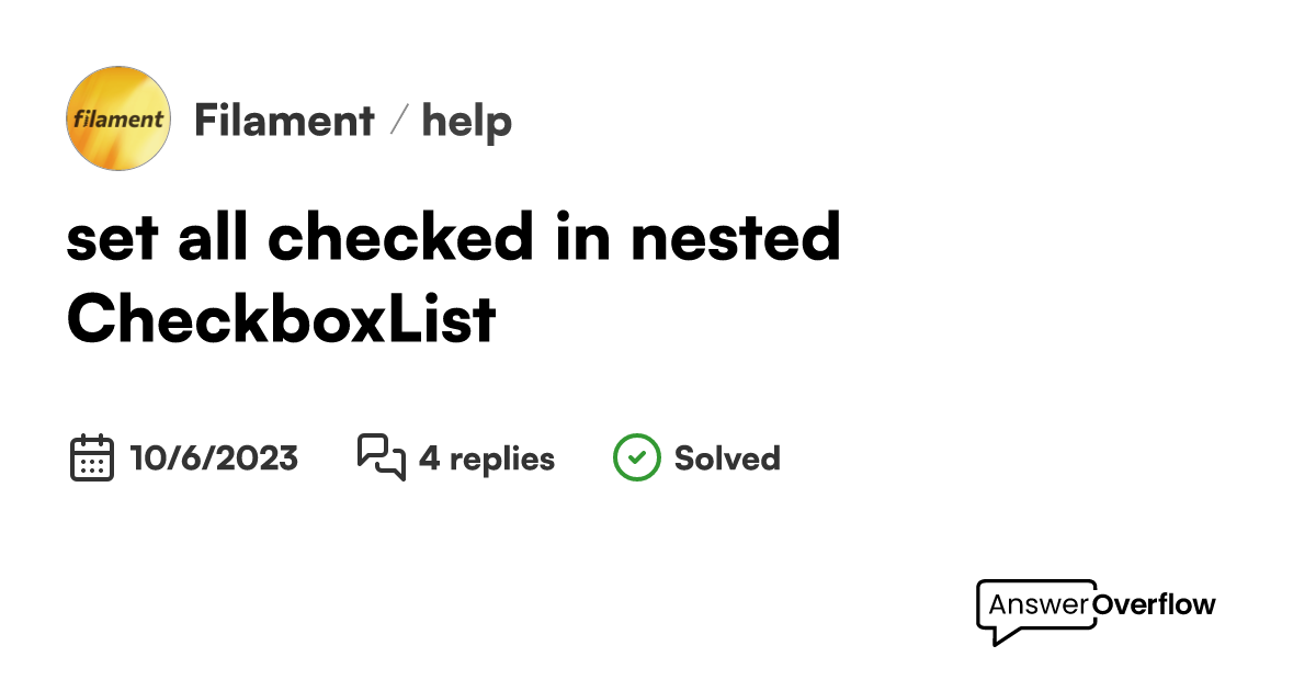 Set All Checked In Nested Checkboxlist Filament