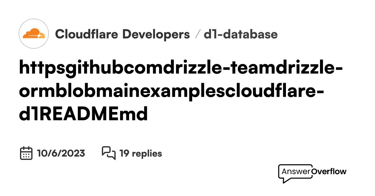 https://github.com/drizzle-team/drizzle-orm/blob/main/examples/cloudflare-d1/README.md ...