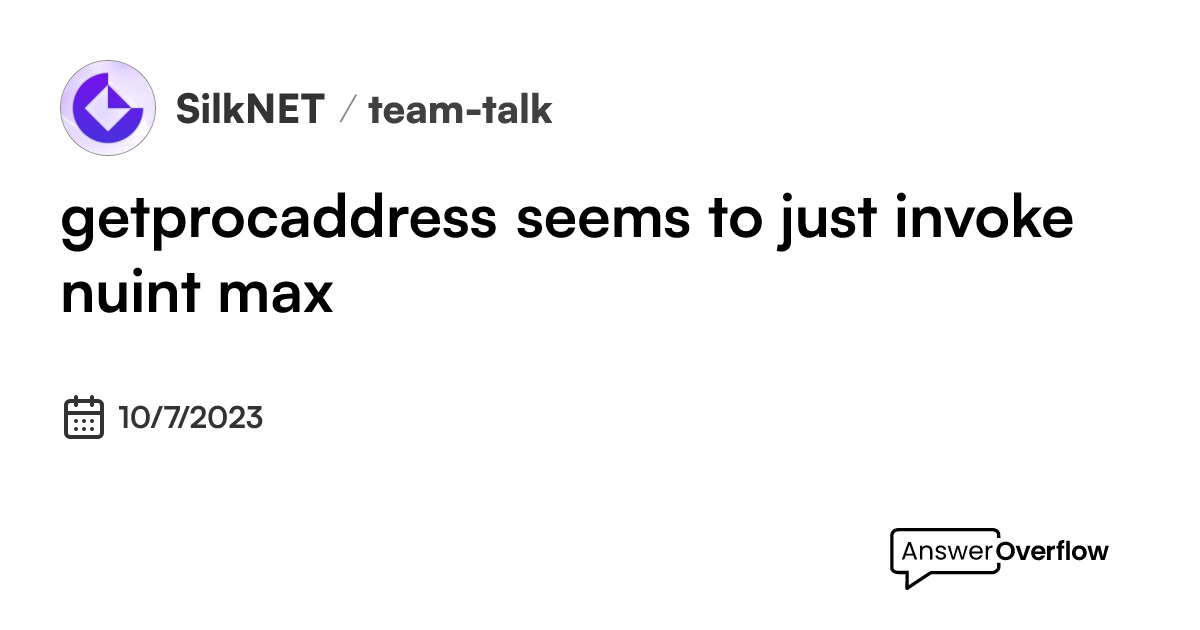 getprocaddress seems to just invoke nuint max - Silk.NET