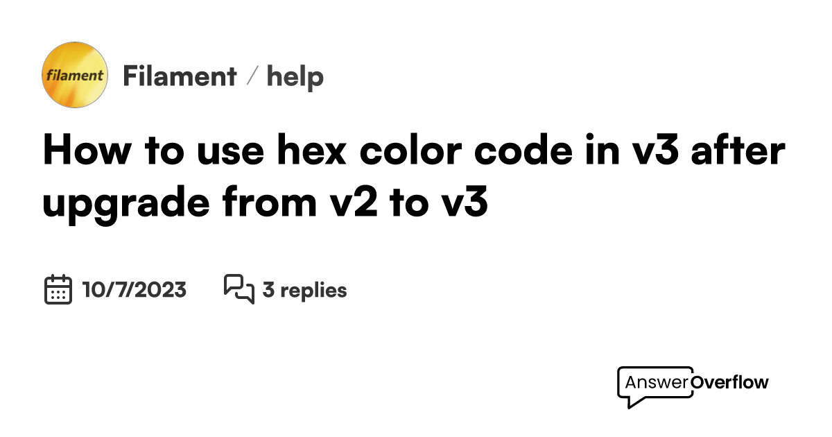 How to use hex color code in v3 after upgrade from v2 to v3 - Filament