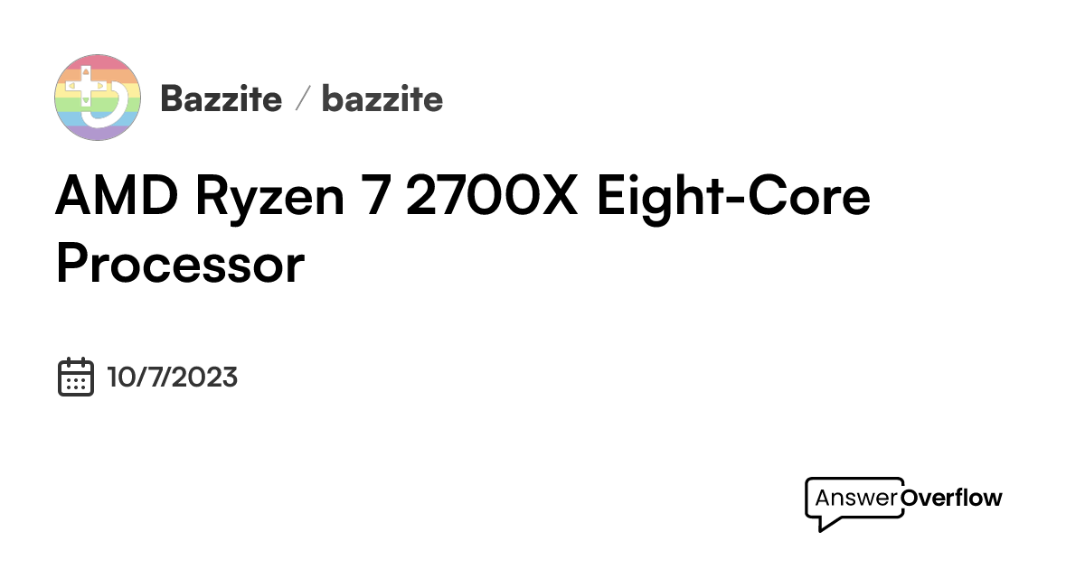 AMD Ryzen 7 2700X Eight-Core Processor - Universal Blue