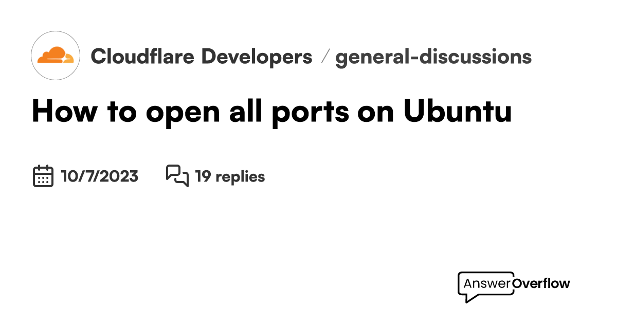 How to open all ports on Ubuntu - Cloudflare Developers