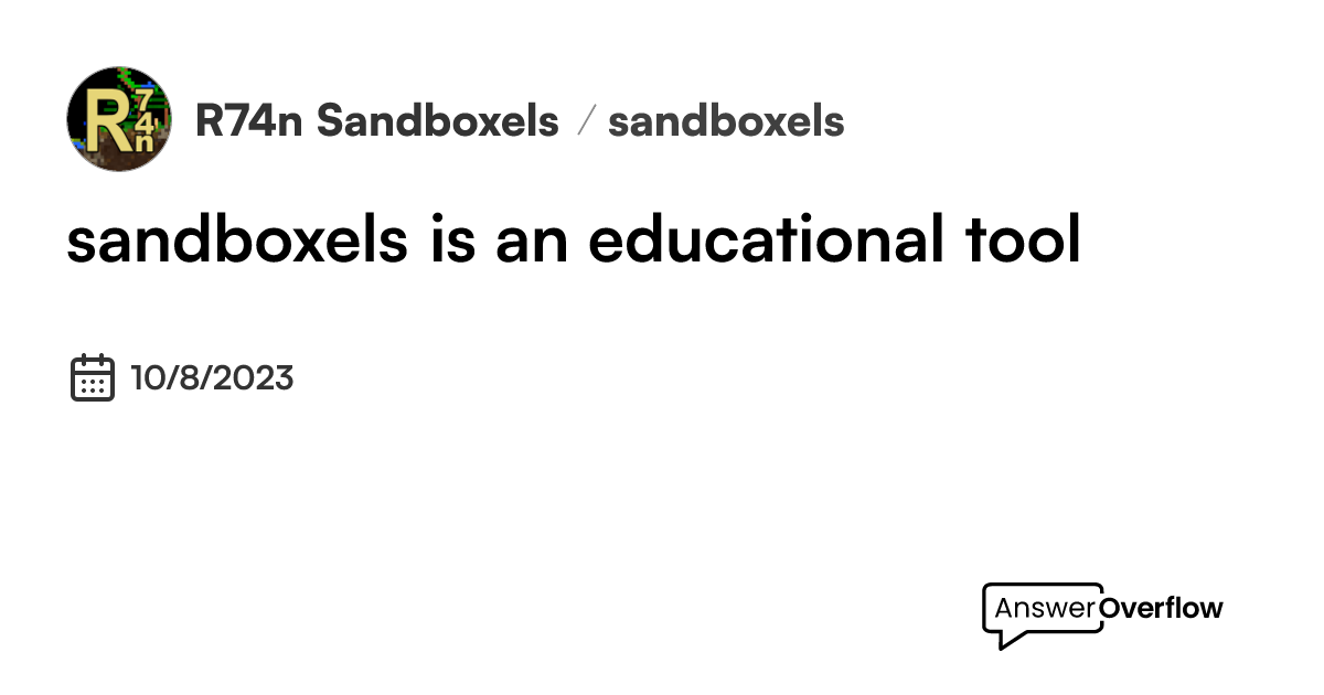 sandboxels is an educational tool! - 🚨 R74n / Sandboxels