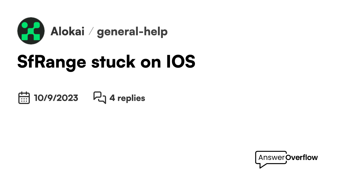 SfRange stuck on IOS - Alokai