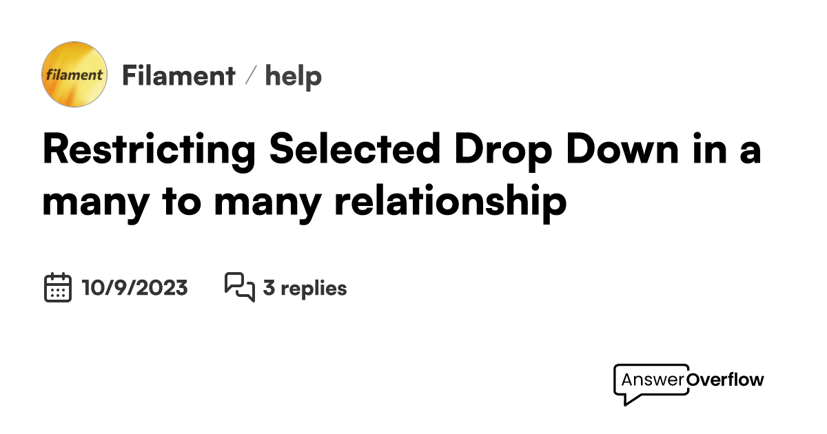 Restricting Selected Drop Down in a many to many relationship ? - Filament