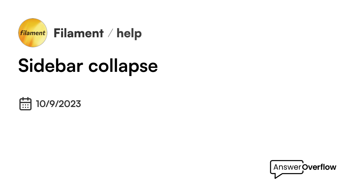 Sidebar collapse - Filament