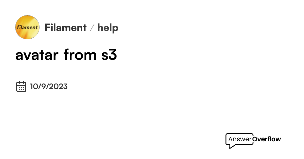 avatar from s3 - Filament