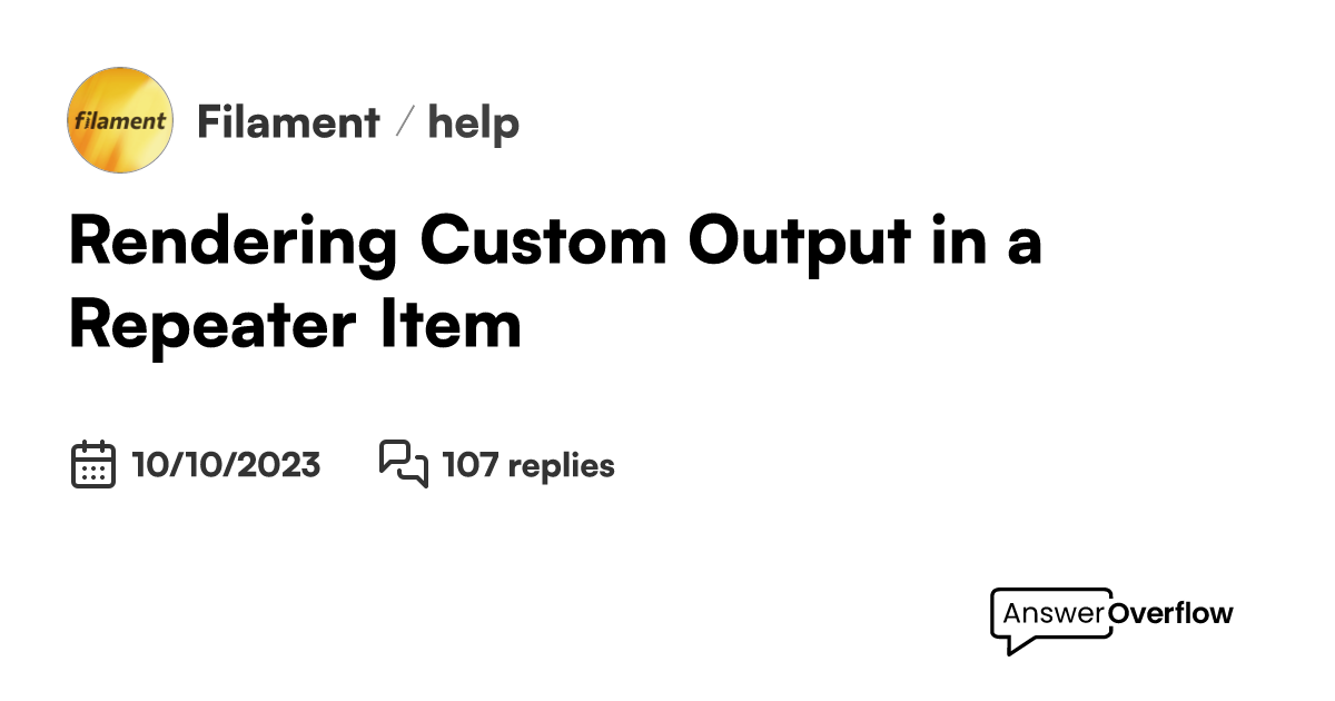 Rendering Custom Output in a Repeater Item - Filament