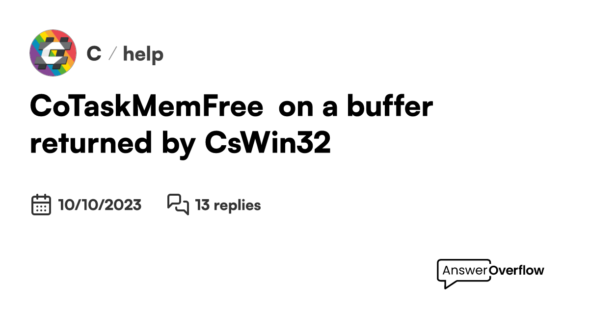 CoTaskMemFree on a buffer returned by CsWin32 - C#
