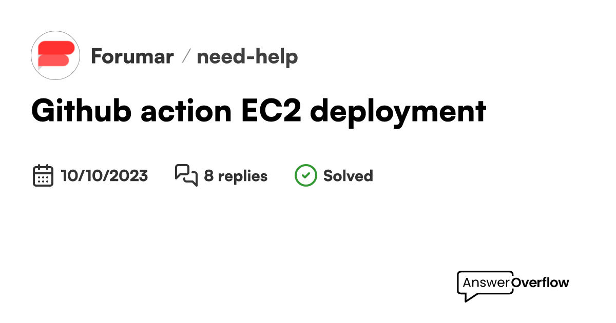 Github action EC2 deployment - Forumar