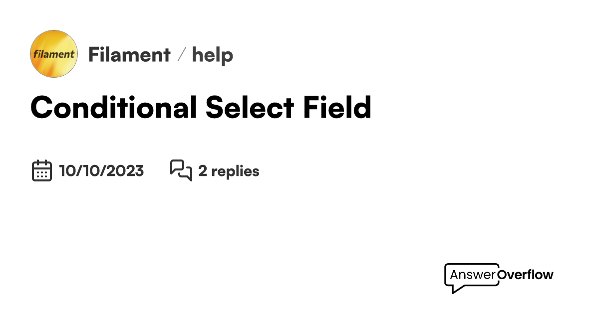 Conditional Select Field - Filament