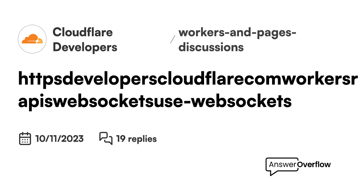 - Cloudflare Developers