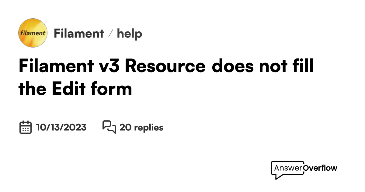 Filament v3 Resource does not fill the Edit form - Filament