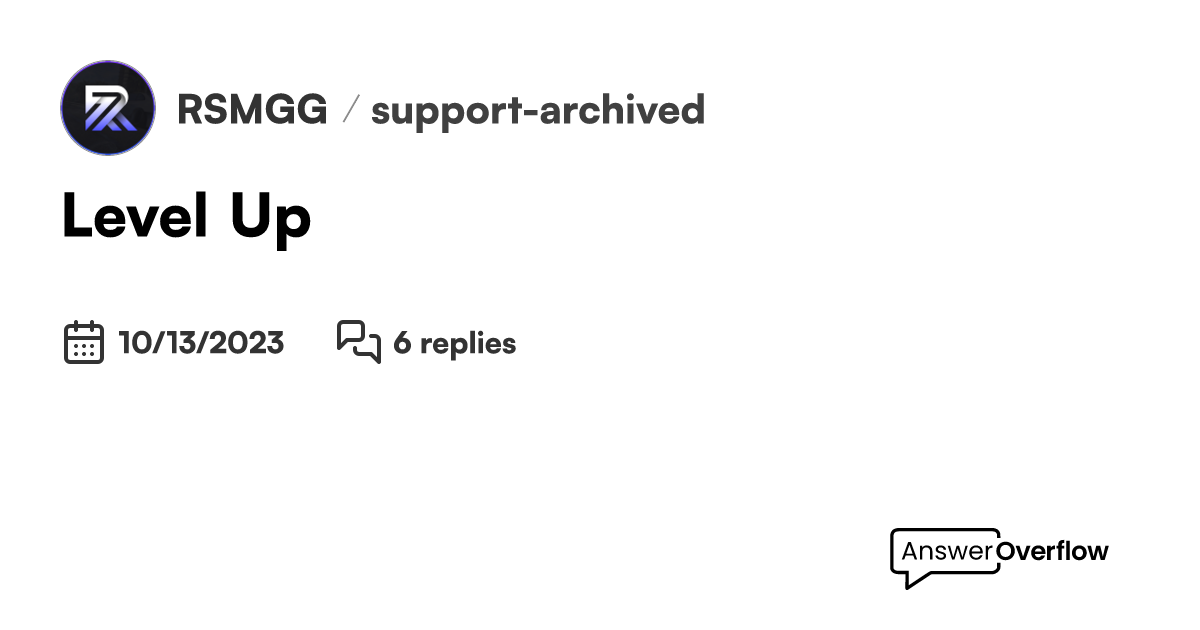 Level Up - RSM.GG