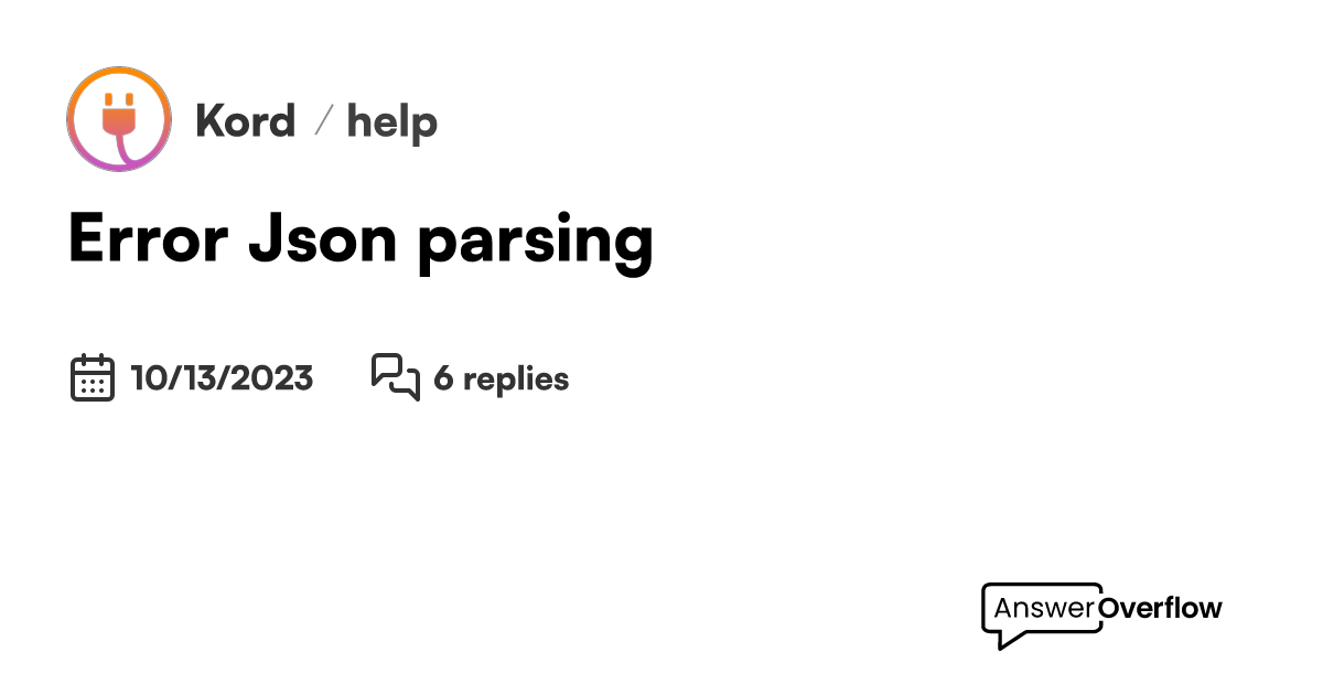 Error Json parsing - Kord