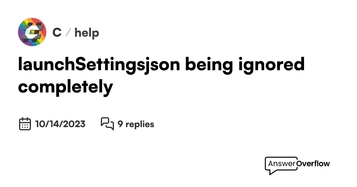 launchSettings.json being ignored completely - C#