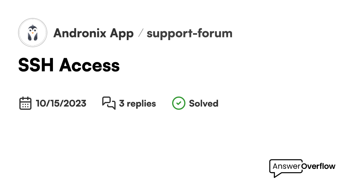 SSH Access - Andronix App