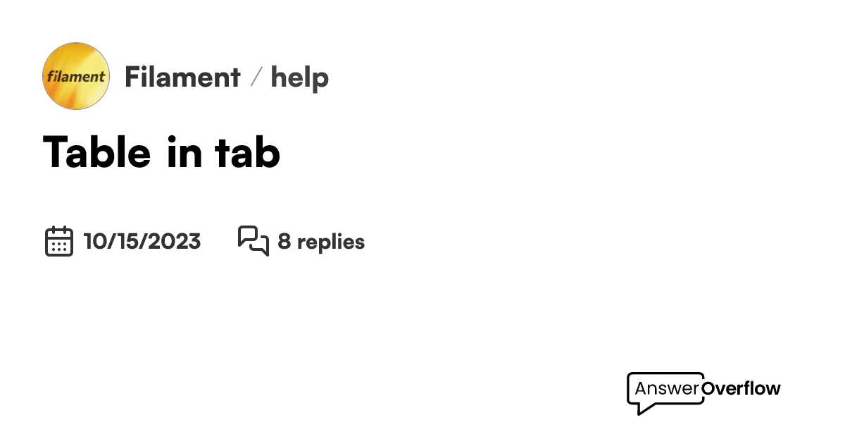 Table in tab - Filament
