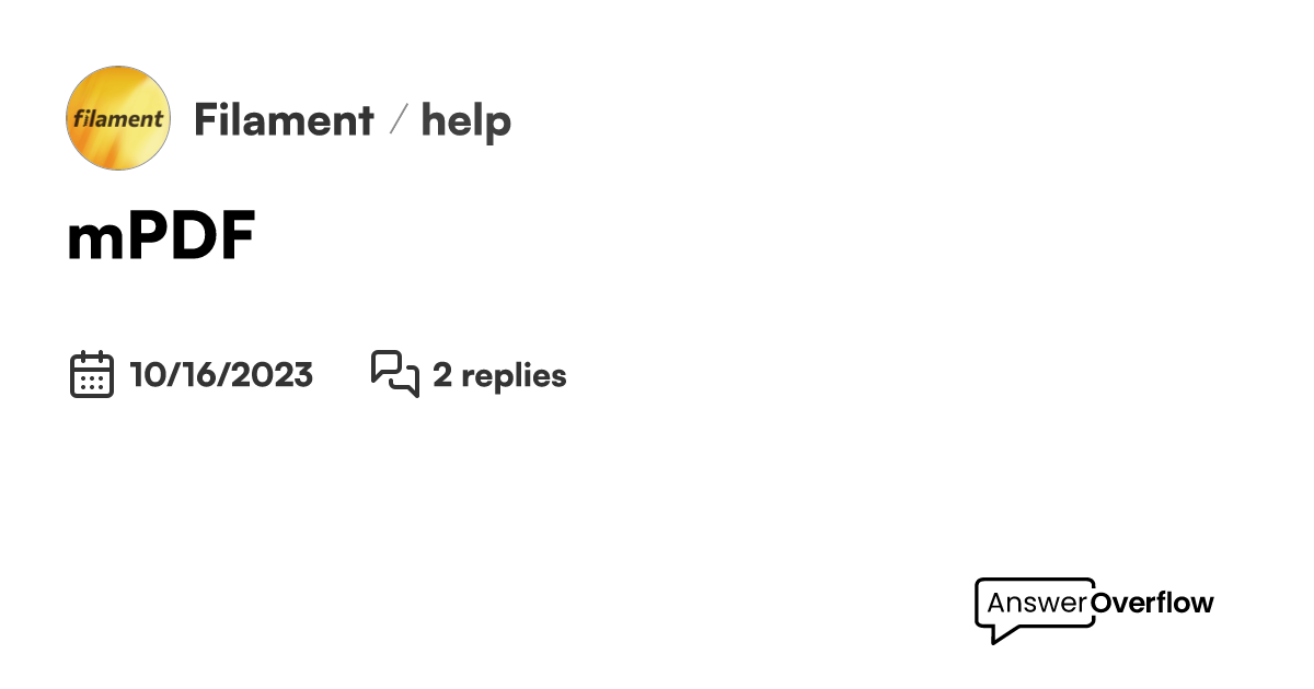 mPDF - Filament