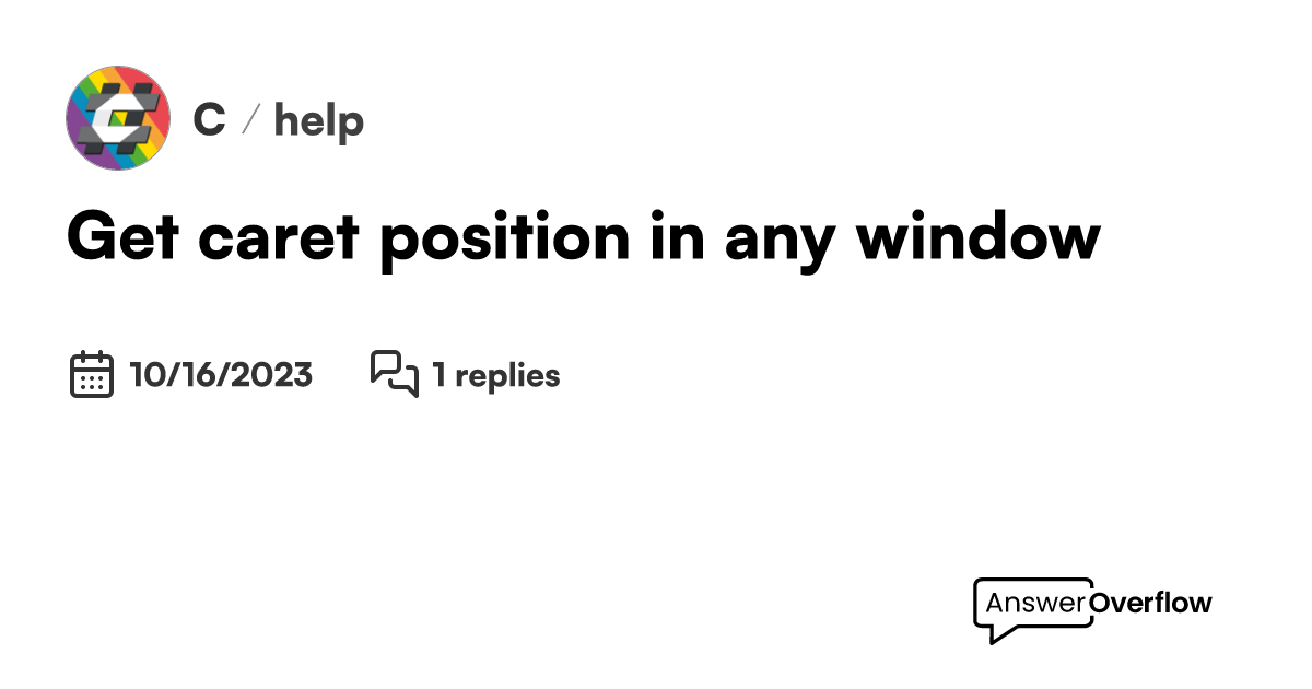 Get Caret Position In Any Window C 