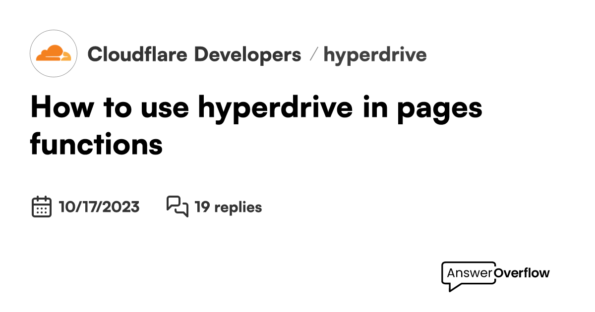How to use hyperdrive in pages functions? - Cloudflare Developers