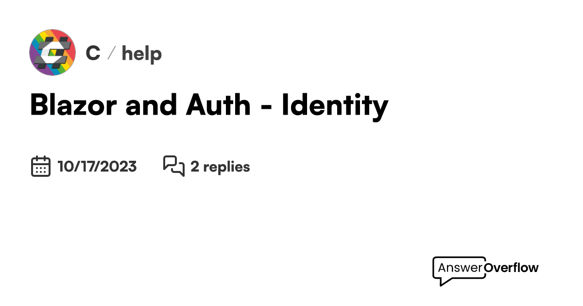 Blazor and Auth - Identity - C#
