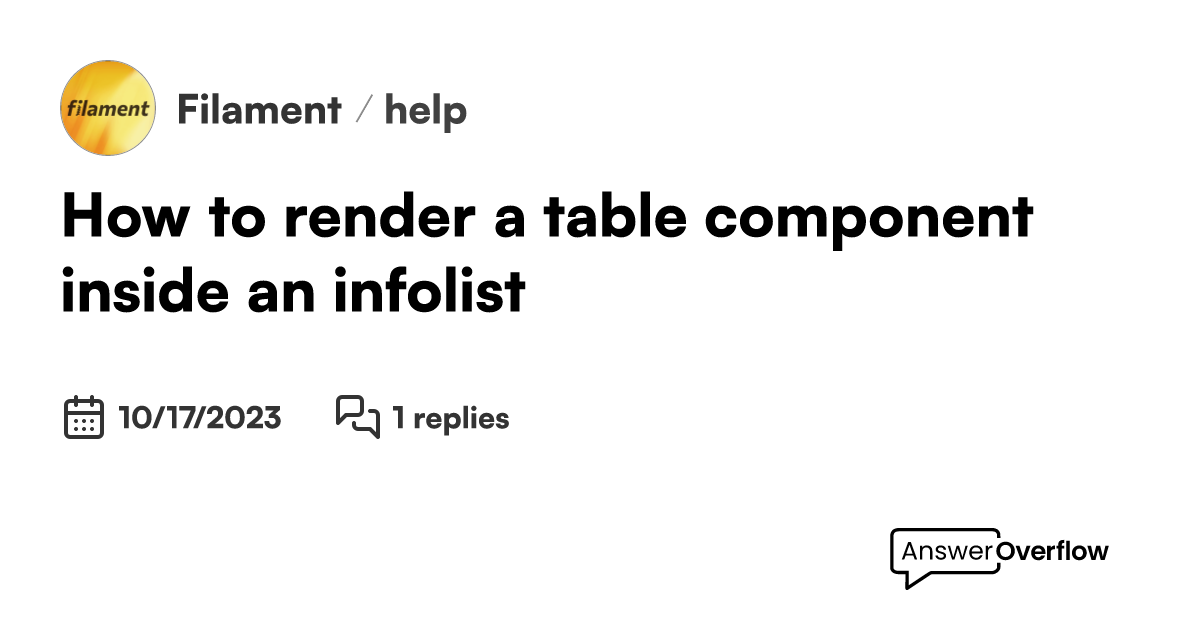 How to render a table component inside an infolist? - Filament