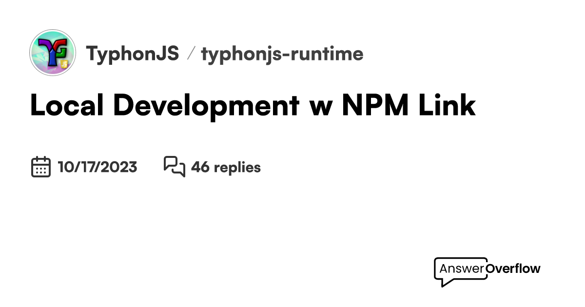 Local Development w/ NPM Link - TyphonJS
