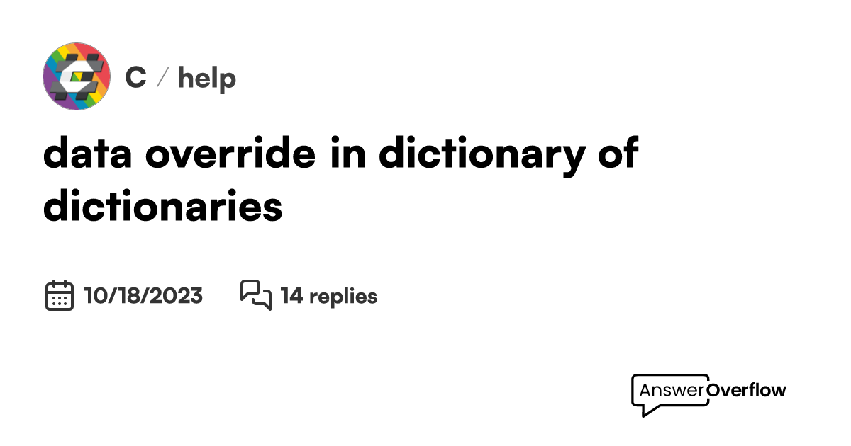 data override in dictionary of dictionaries - C#