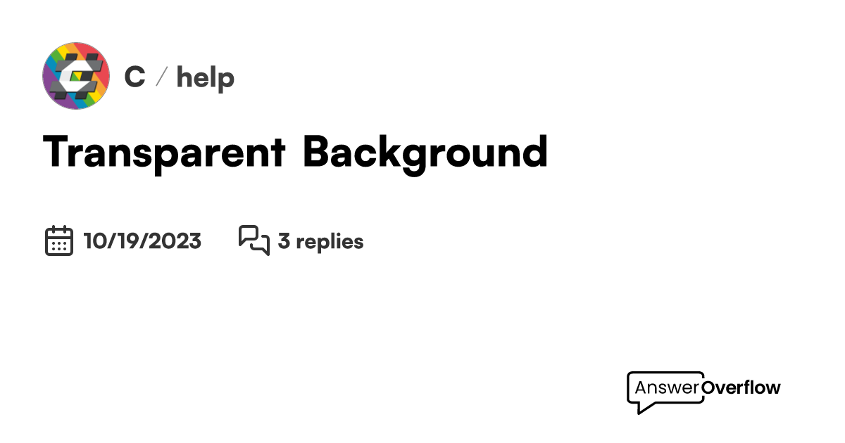 Transparent Background - C#