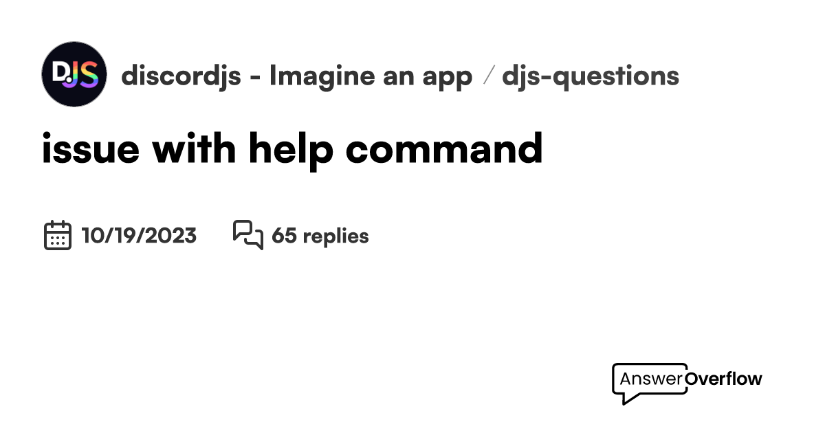 issue with help command - discord.js - Imagine an app