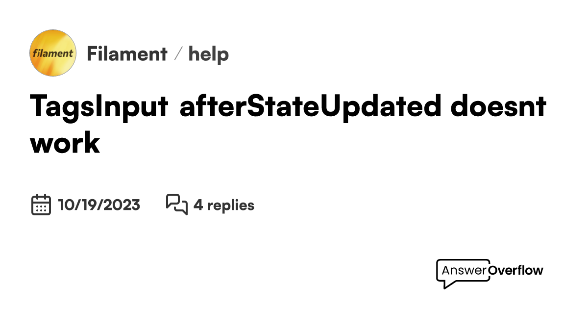 TagsInput afterStateUpdated() doesnt work - Filament