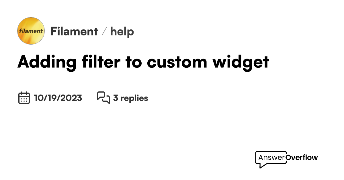 Adding filter to custom widget - Filament