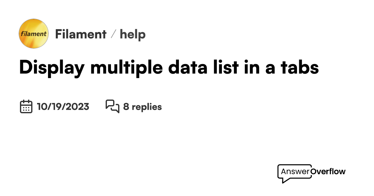 Display multiple data (list) in a tabs - Filament
