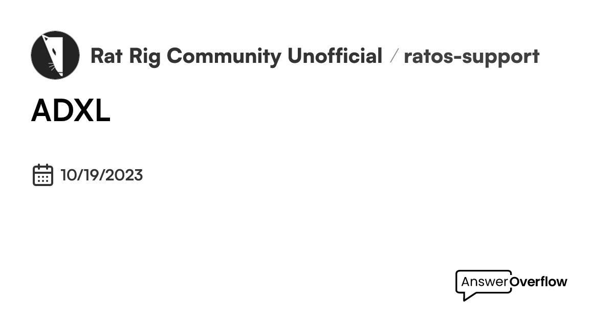 ADXL - Rat Rig Community [Unofficial]