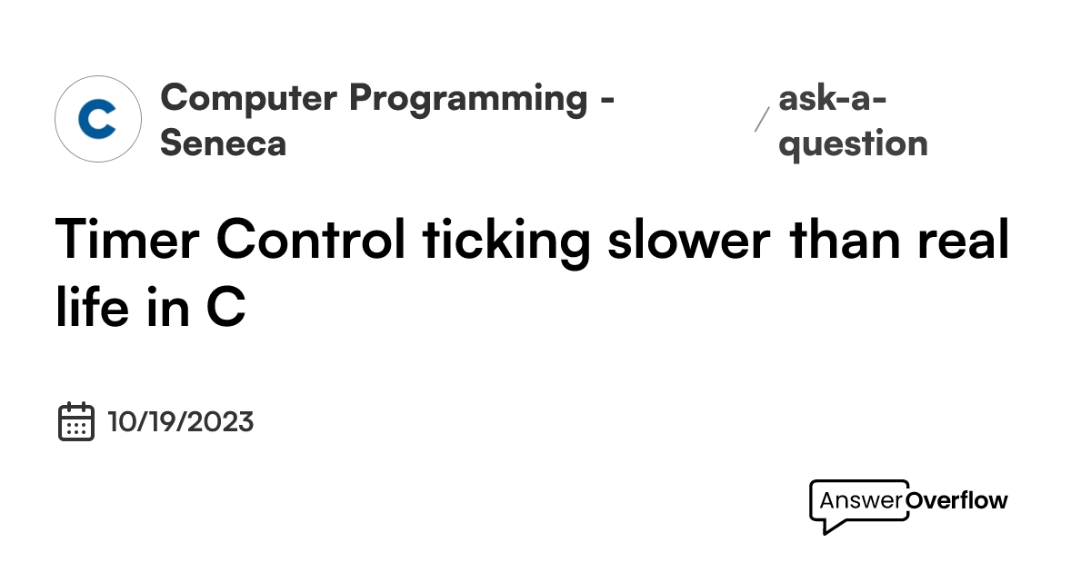 Timer Control ticking slower than real life in C# - Computer ...