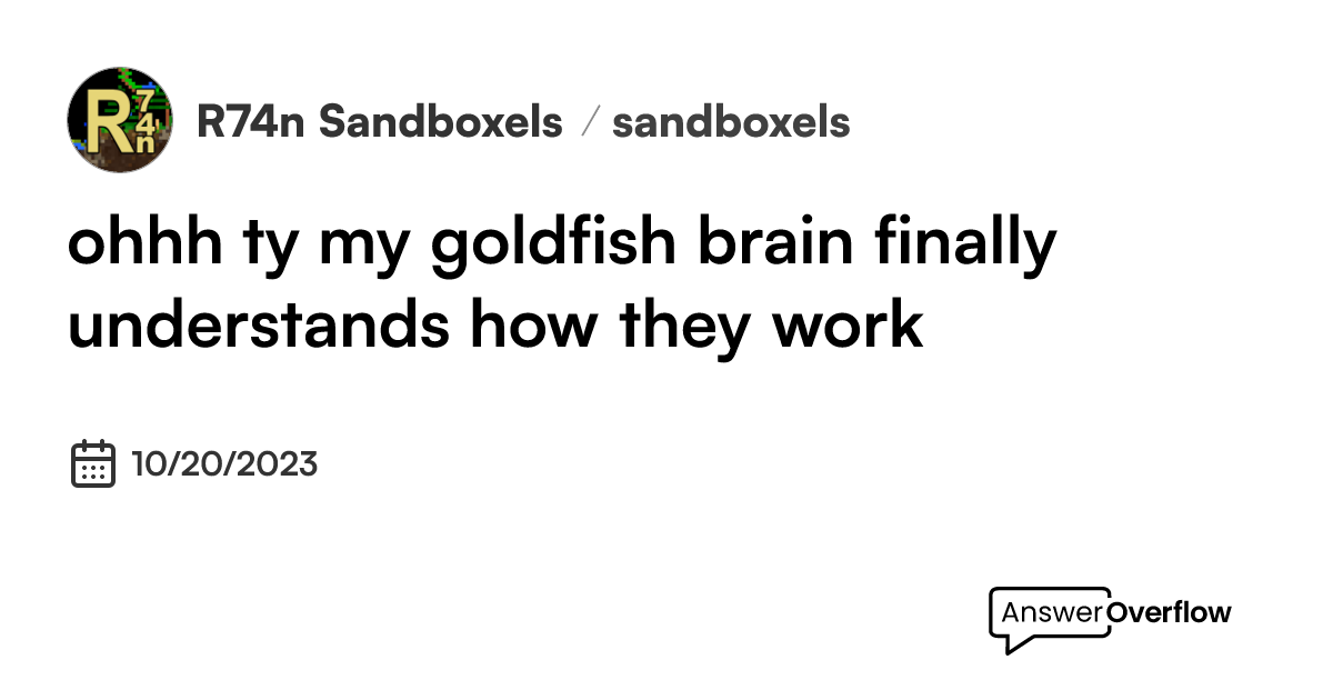 ohhh ty my goldfish brain finally understands how they work - 🚨 R74n ...