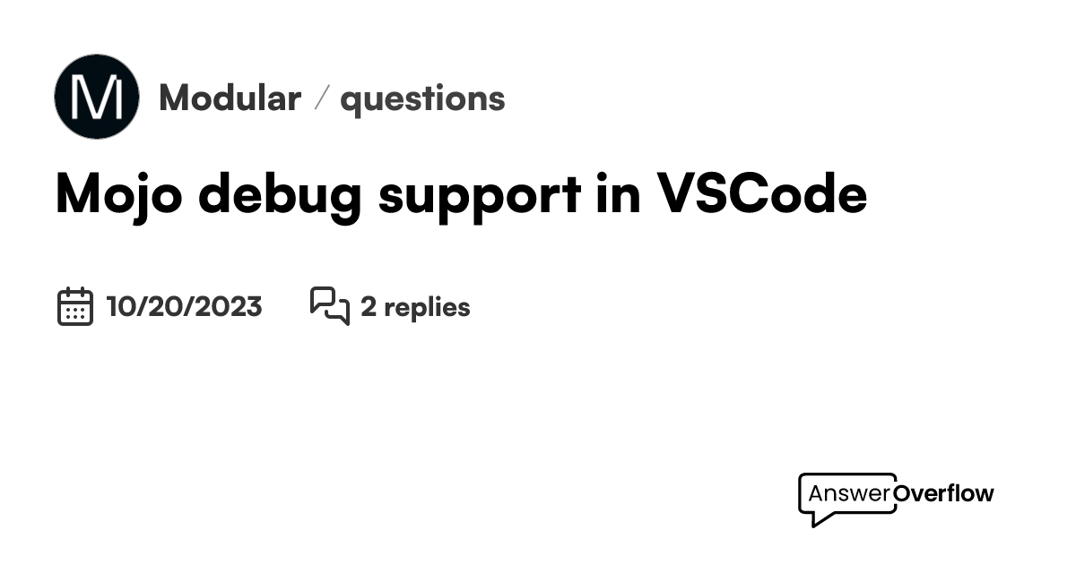 Mojo debug support in VSCode - Modular