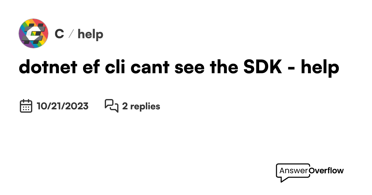 Dotnet Ef Cli Cant See The Sdk Help C 